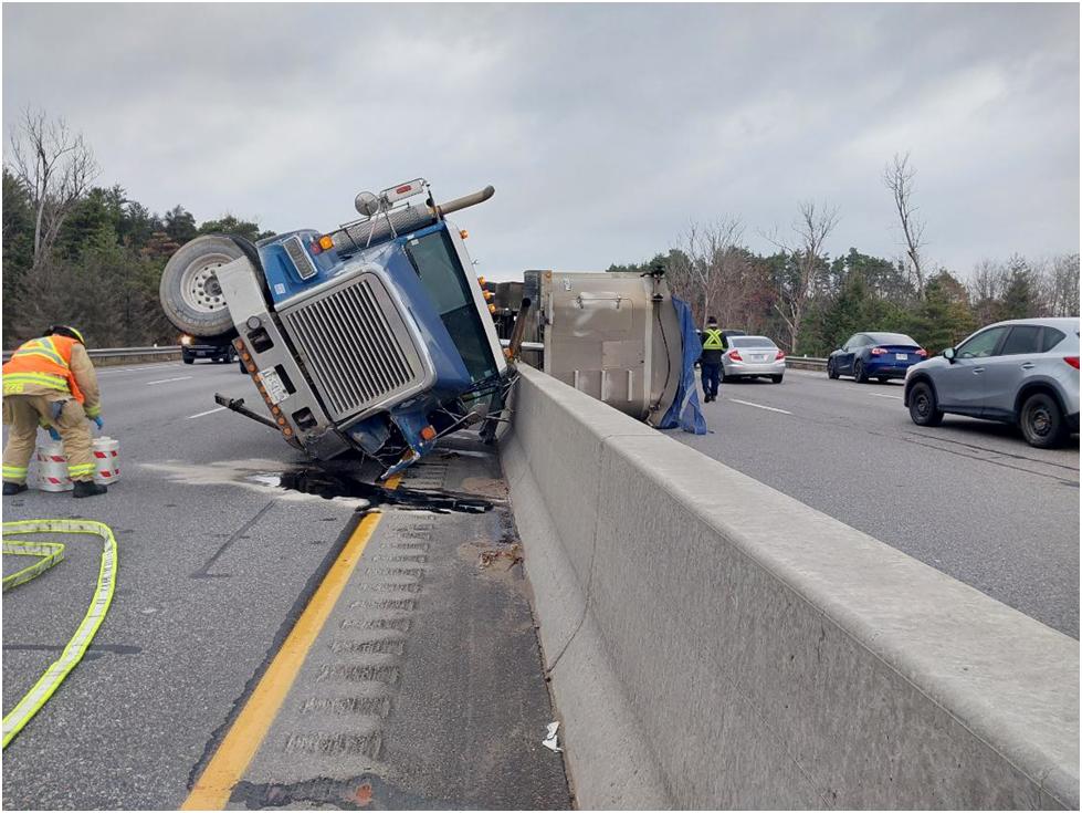 Tractor-Trailer Rollover of Concrete Median Barrier Displays An ...